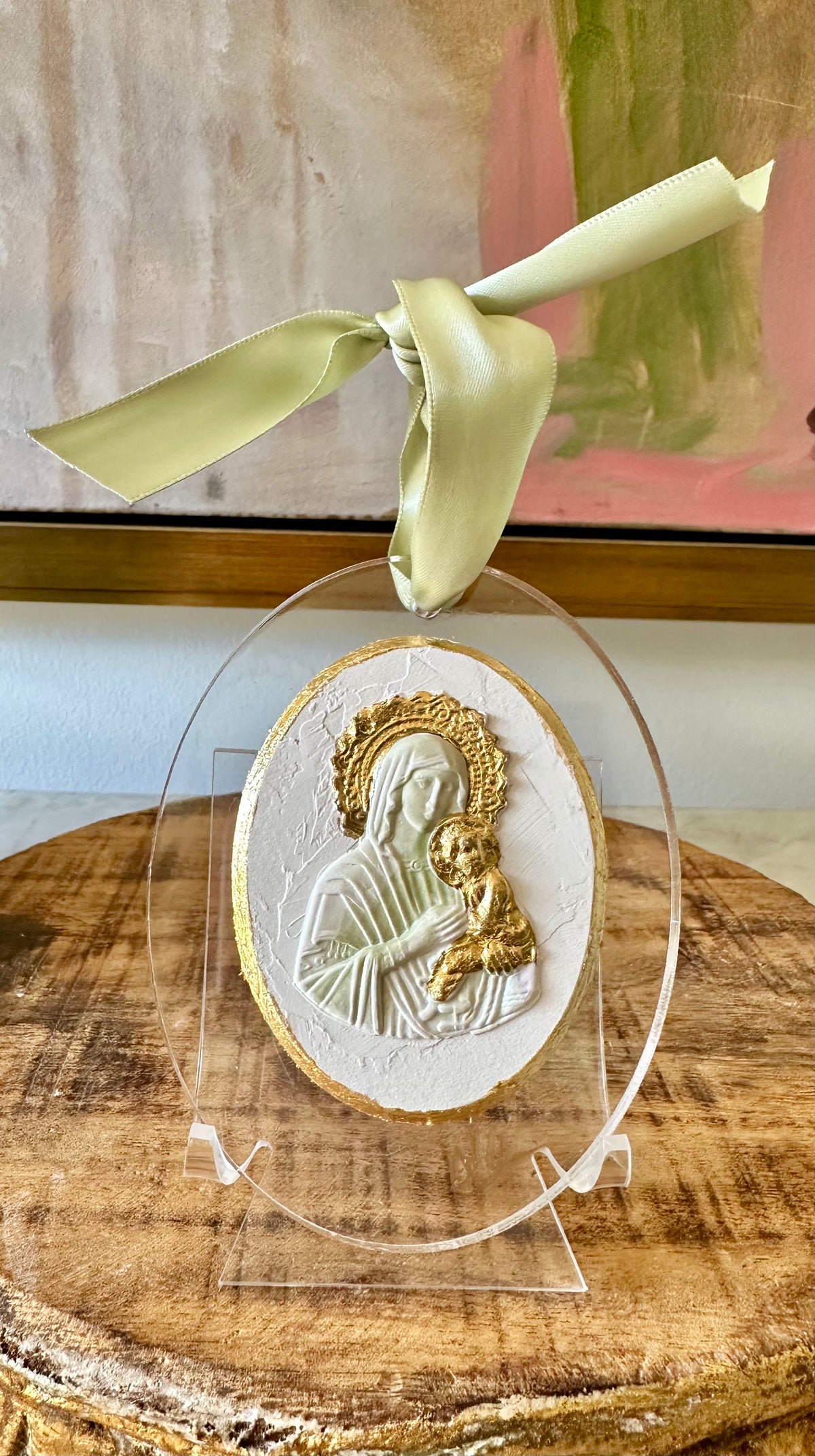 Christmas- Madonna Intaglio Ornament – Debra Hewitt Art